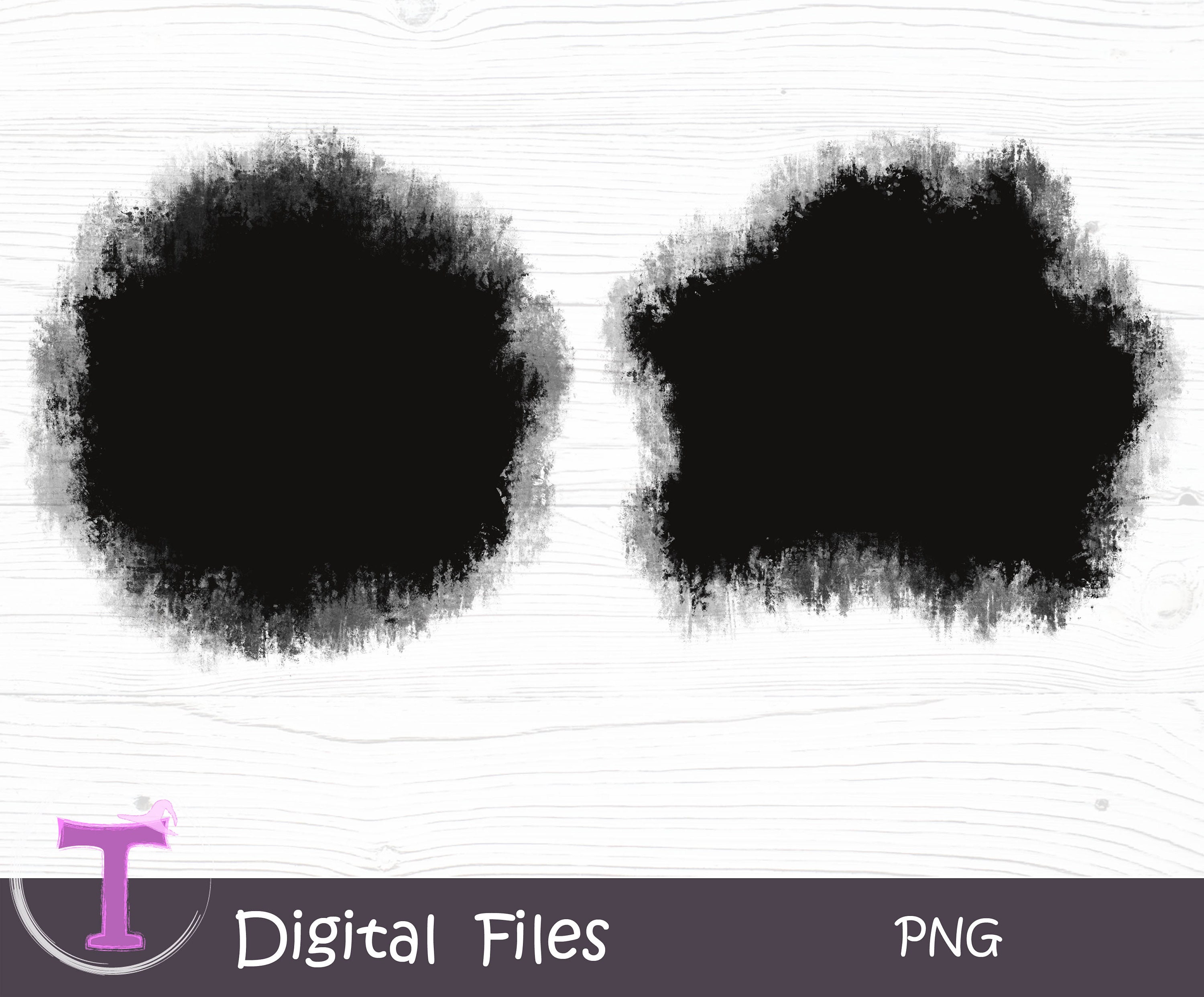 Bleach Effect Bundle, Black Bleached Effect PNG File, Distressed ...