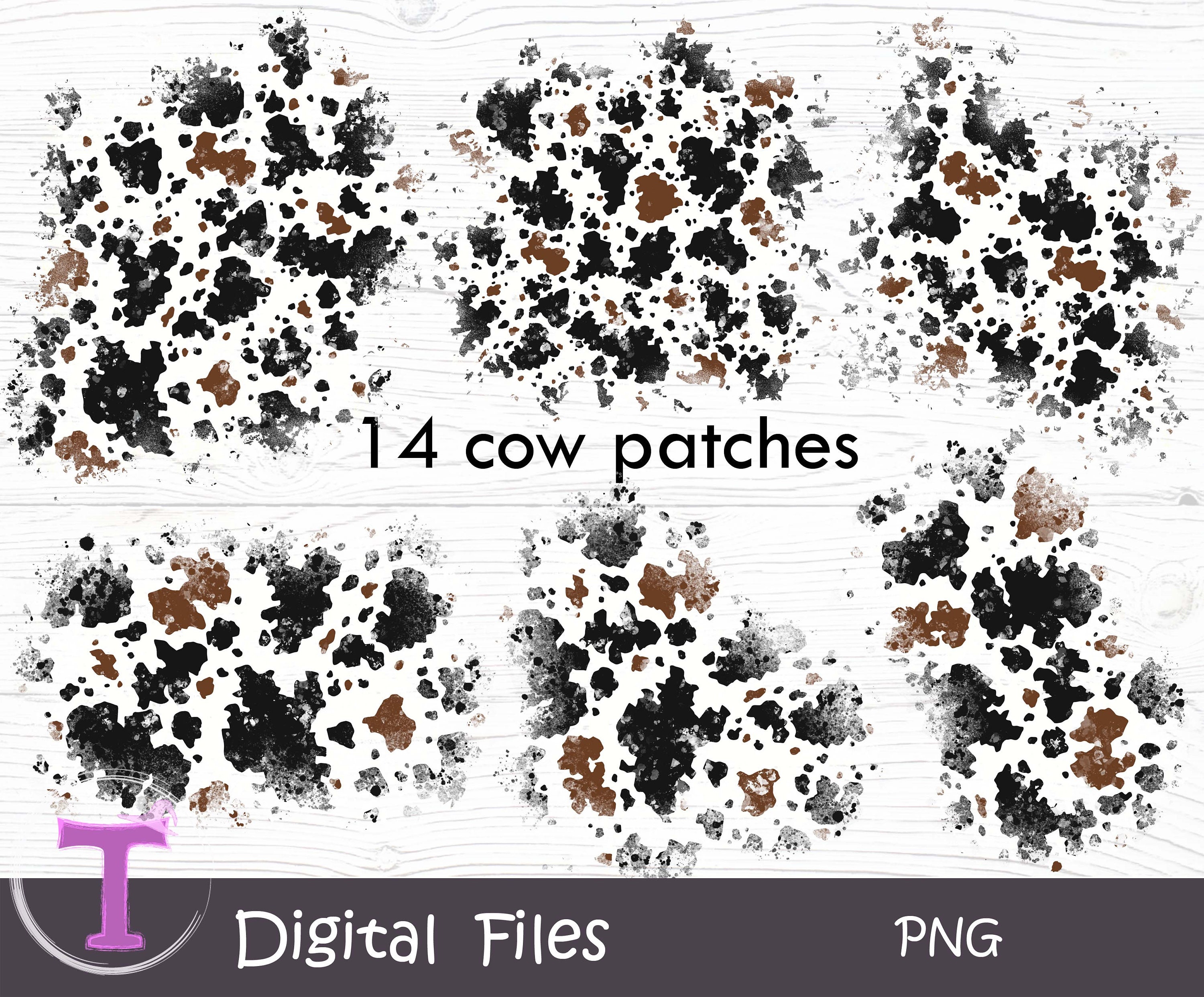 Distressed Cow Print, Cow Pattern, Cowhide Print, Cow Patches, Cow ...