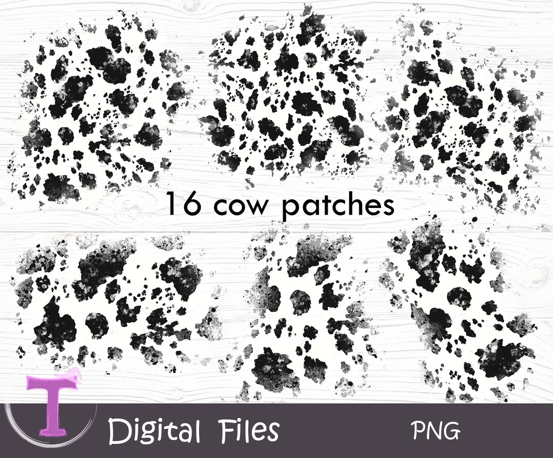 Distressed Cow Print, Distressed Black Cow Pattern, Cow Patches, Cow ...