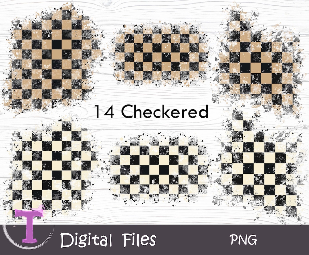 Distressed Checkered, Black Beige Checker, Brown Checkered Patches ...