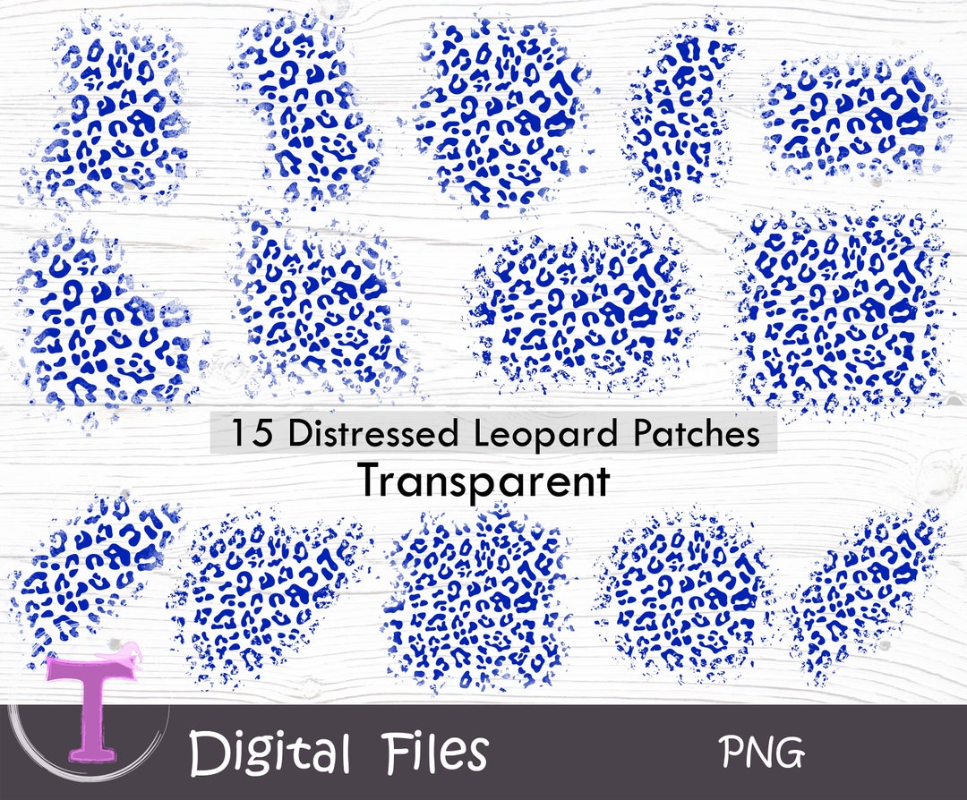 Distressed Leopard, Leopard Transparent Background, Royal Blue Leopard ...
