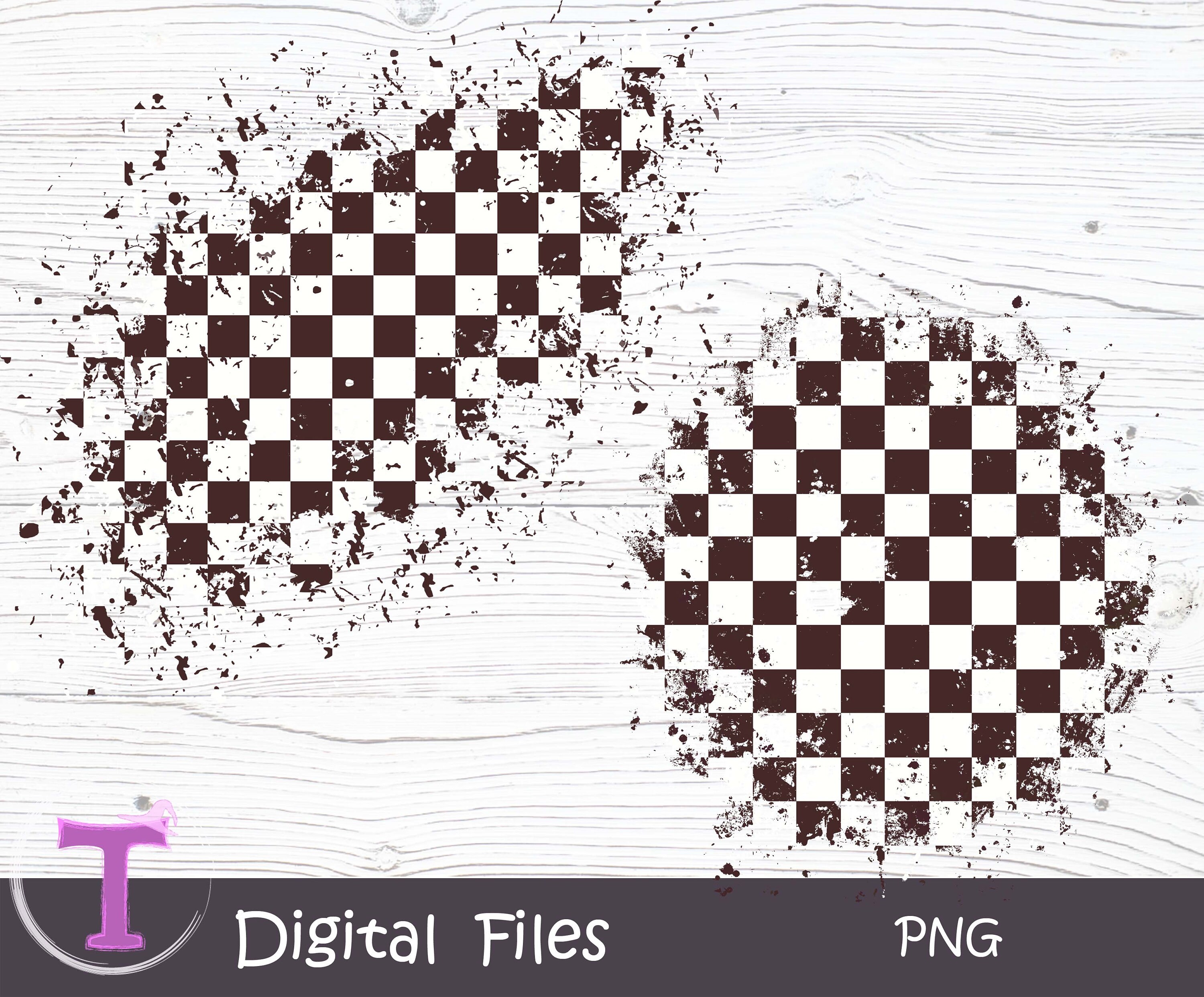 Dark Brown Checkered Checkered Patches Distressed Checkered - Etsy