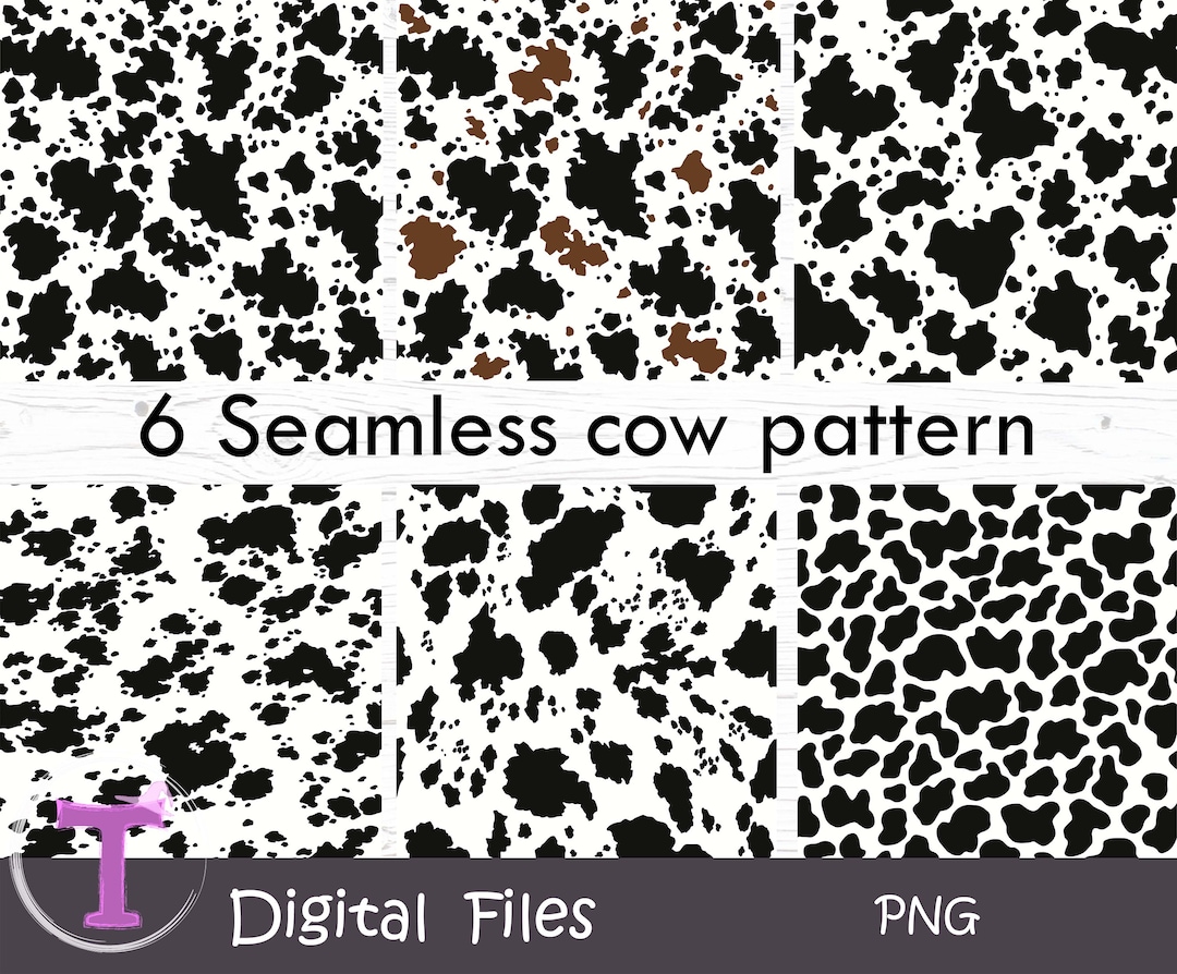 Cow Print Pattern, Black Cow Print, Cow Seamless Pattern, Cowhide ...