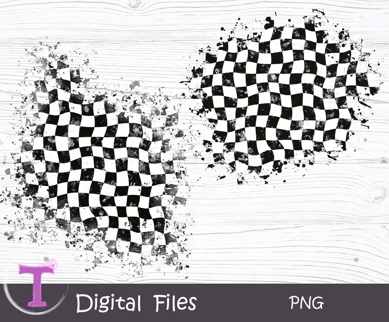 Distressed Checkered, Checkered Bundle, Waving Checkered Patches, Black ...