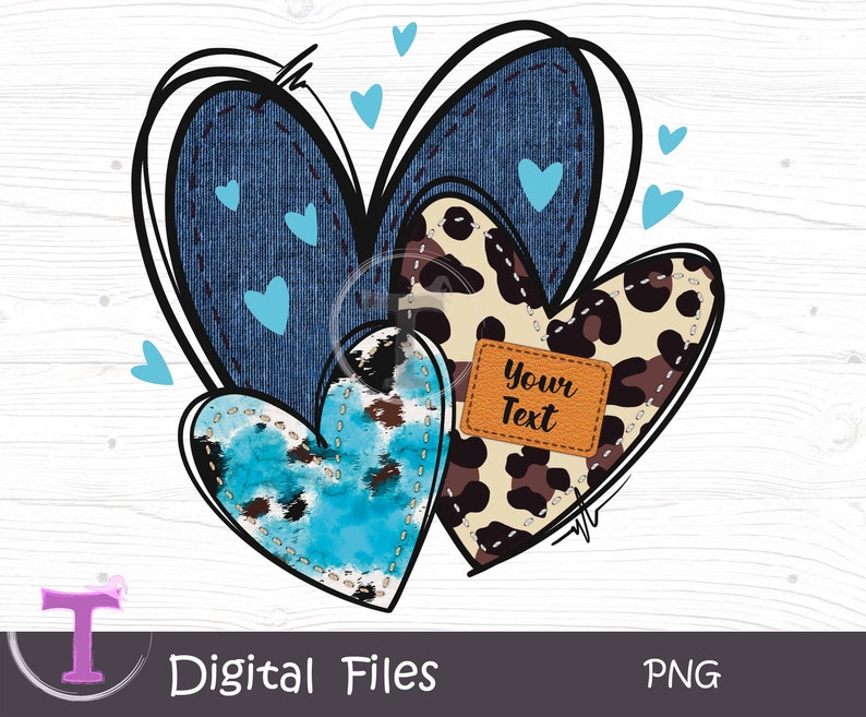 Heart Trio Png, Hearts Png Bundle, Leopard With Heart, Mother Day ...