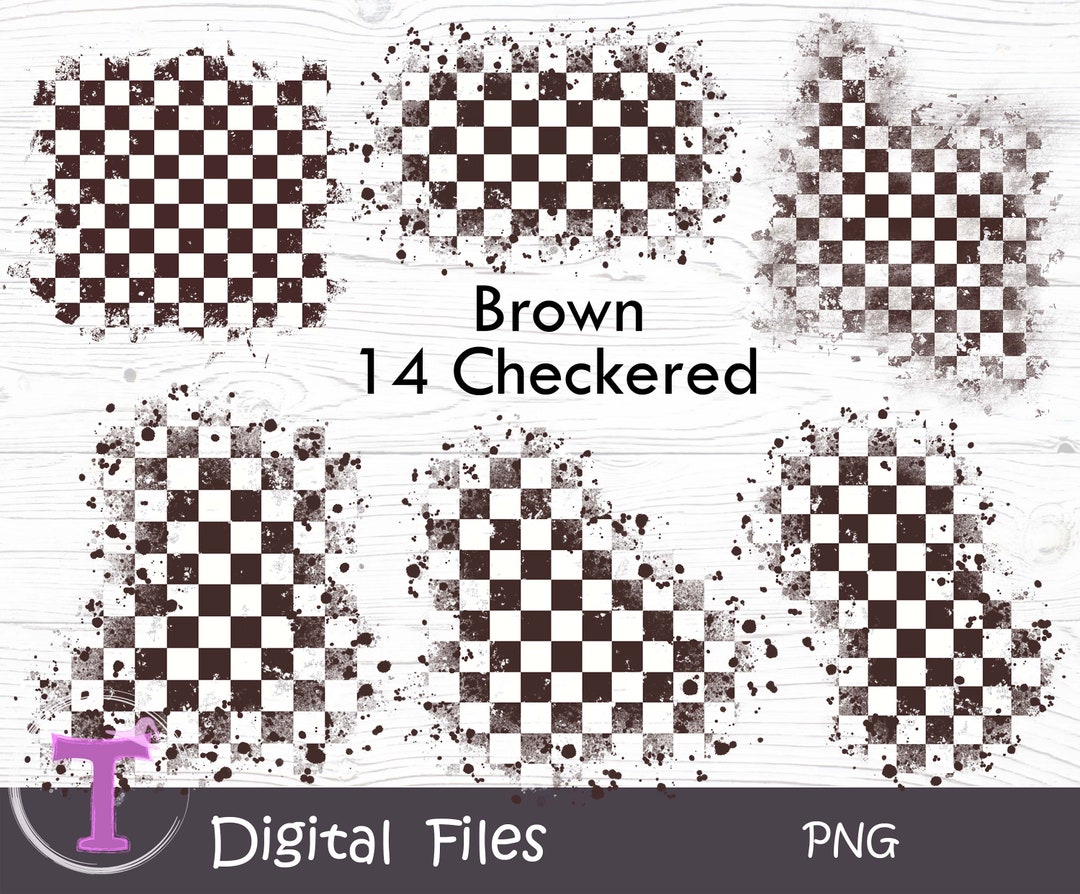 Dark Brown Checkered Checkered Patches Distressed Checkered - Etsy