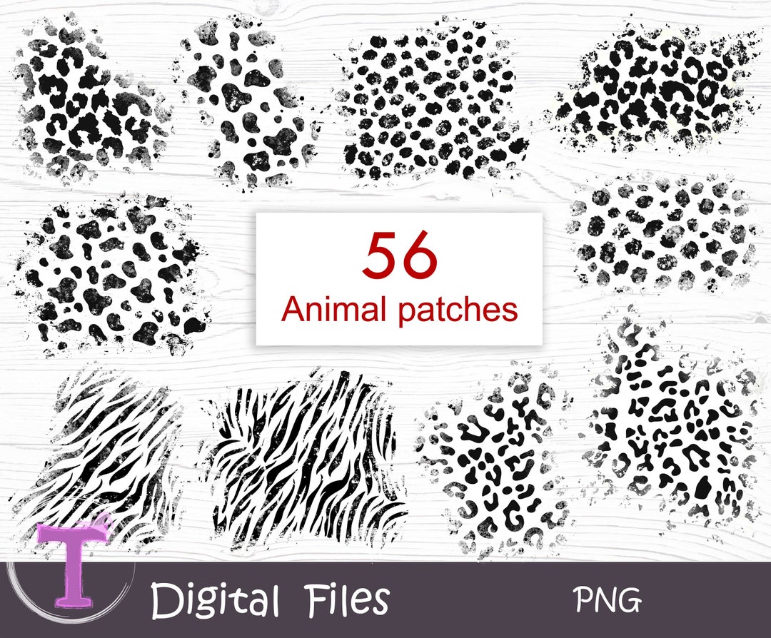 Cheetah Patches, Cow Patches, Animal Print,distressed Leopard Bundle ...