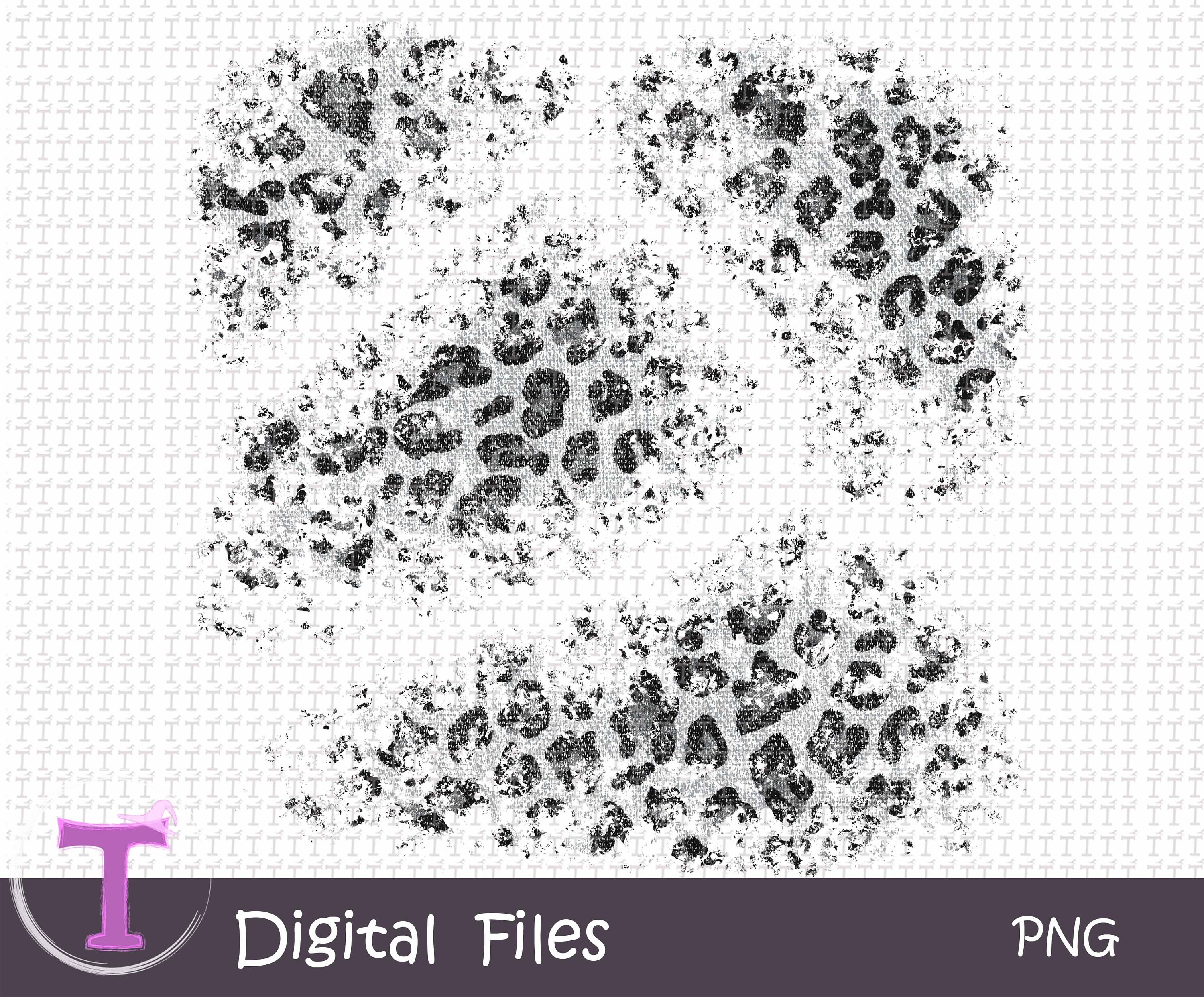 Distressed Black Leopard Patches,black Cheetah Spots Print,black ...