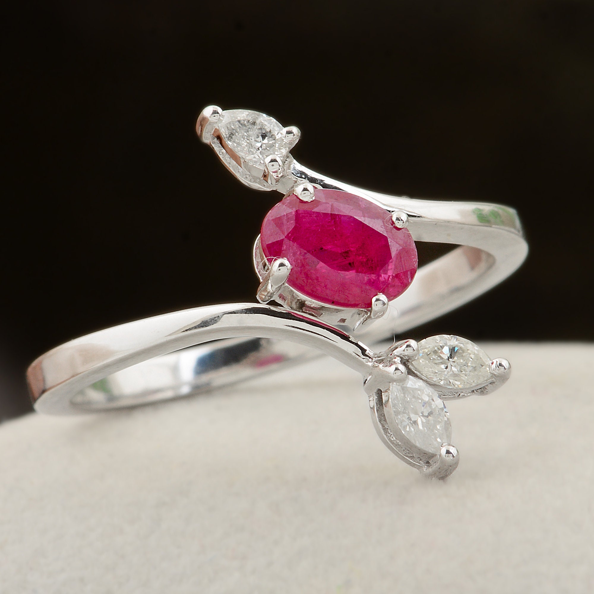 Ruby Diamond Ring Ruby Gemstone Ring Diamond Wedding Anniversary Ring 10k Gold Wrap Ring Wedding Ruby Ring Ruby Engagement Rings Etsy