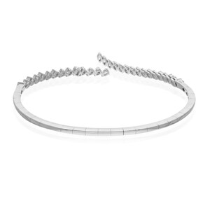 Open Cuff Diamond Bracelet, 18K Gold Statement Bracelet, Cluster ...