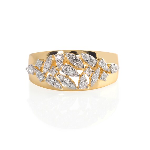 Natural Diamond Rings 18K Gold Wedding Ring Statement Ring Engagement Ring Cocktail Ring Antique Women Ring Cluster Ring Gift for Her Etsy