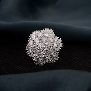 Lab Grown Diamond Cluster Women Bridal Ring 14K Gold Wedding Ring ...