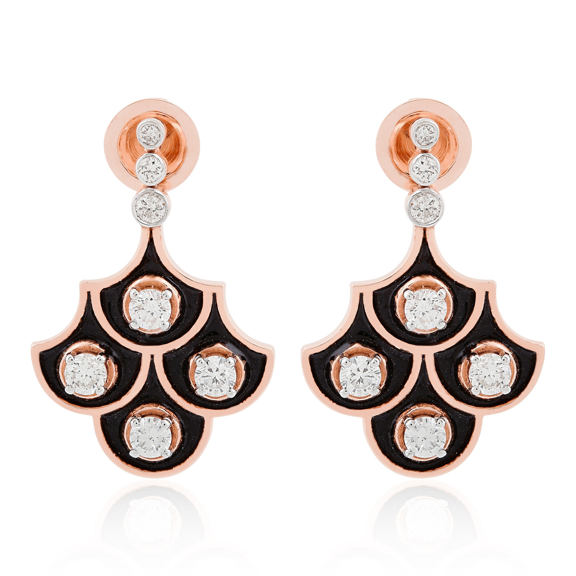 Gold and diamond drop earrings store