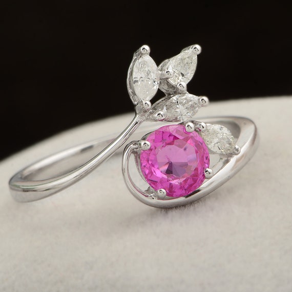 Ruby Gemstone Ring 10k White Gold Diamond Ring Ruby Diamond Ring Ruby Engagement Ring Ruby Anniversary Ring Gold Wedding Ruby Ring Etsy
