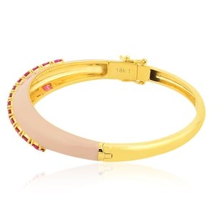 18k Gold Ruby Bangle / Natural Ruby Gemstone Bangle Bracelet / Ruby ...