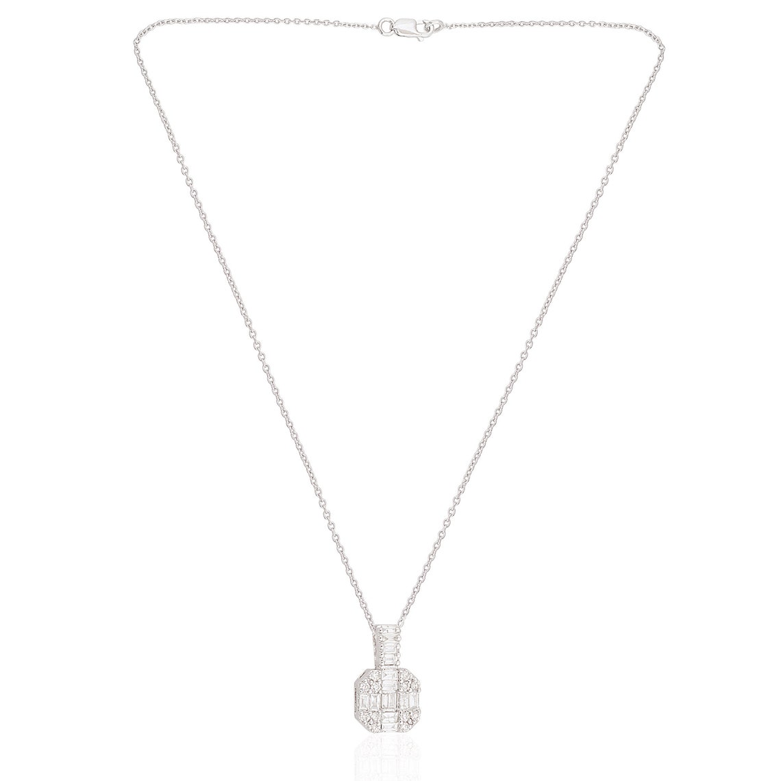 Pave Diamond Necklace / 10k 18k 14K Gold Pendant Necklace / - Etsy