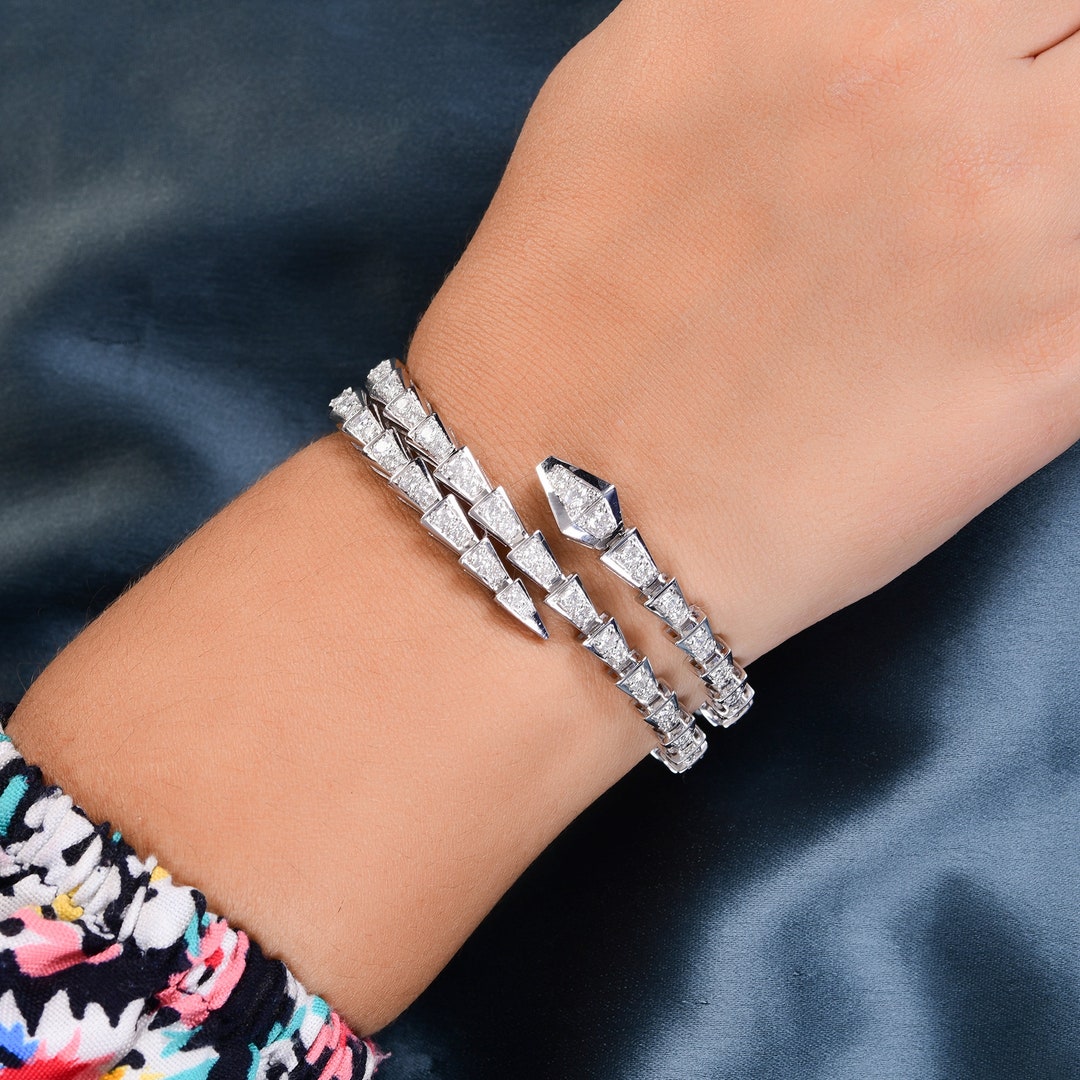 Unique Diamond Snake Bracelet, Serpent Viper Bracelet, 18K Gold ...