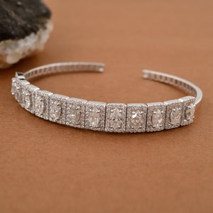 Open Cuff Diamond Bracelet, Diamond Cuff Bangle, 18k Gold Diamond ...