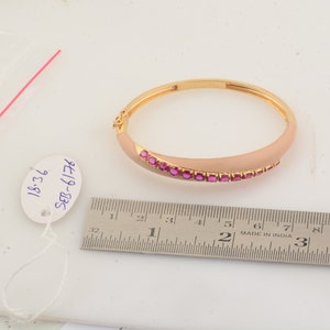 18k Gold Ruby Bangle / Natural Ruby Gemstone Bangle Bracelet / Ruby ...