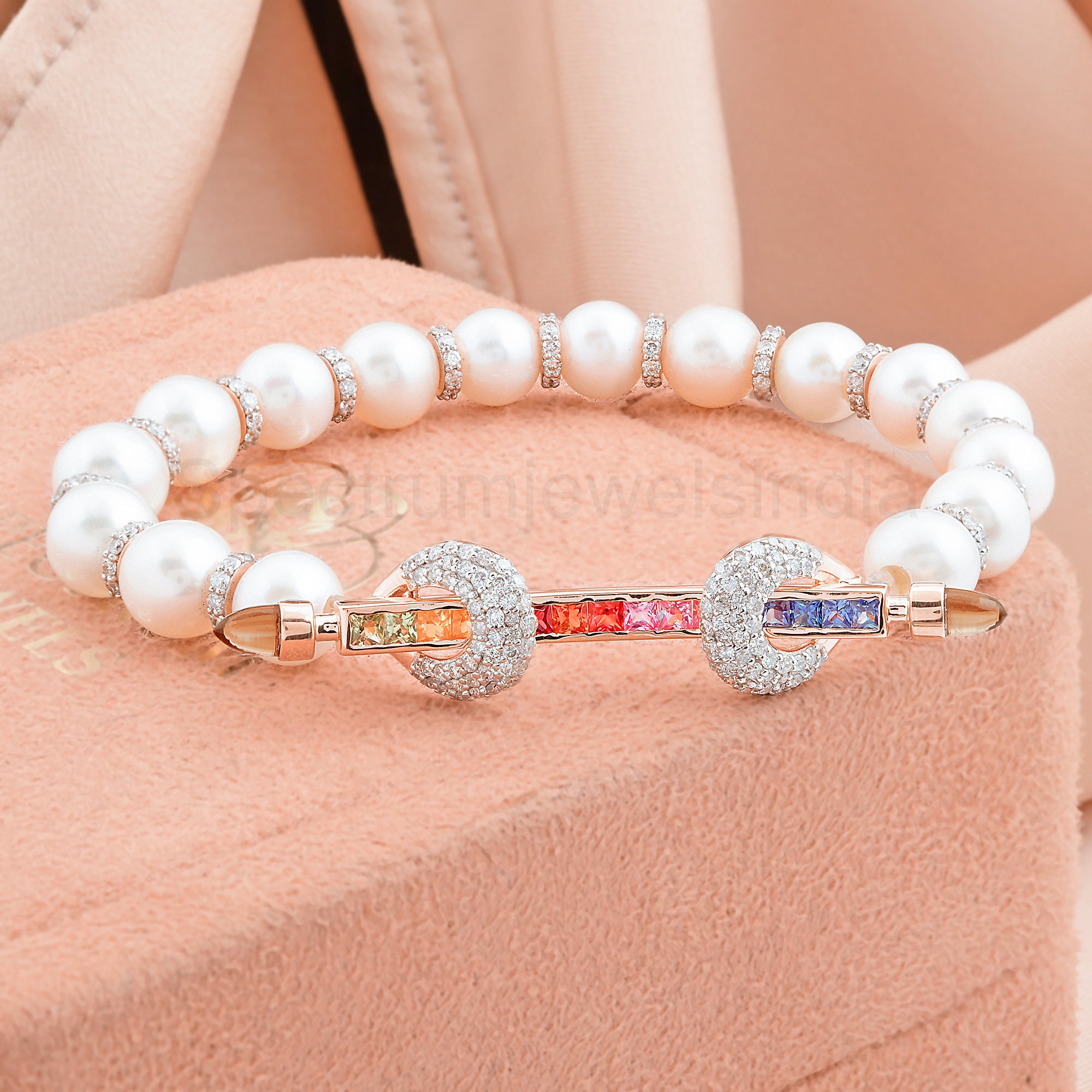 Pearl and Diamond Wedding Bracelet - Etsy