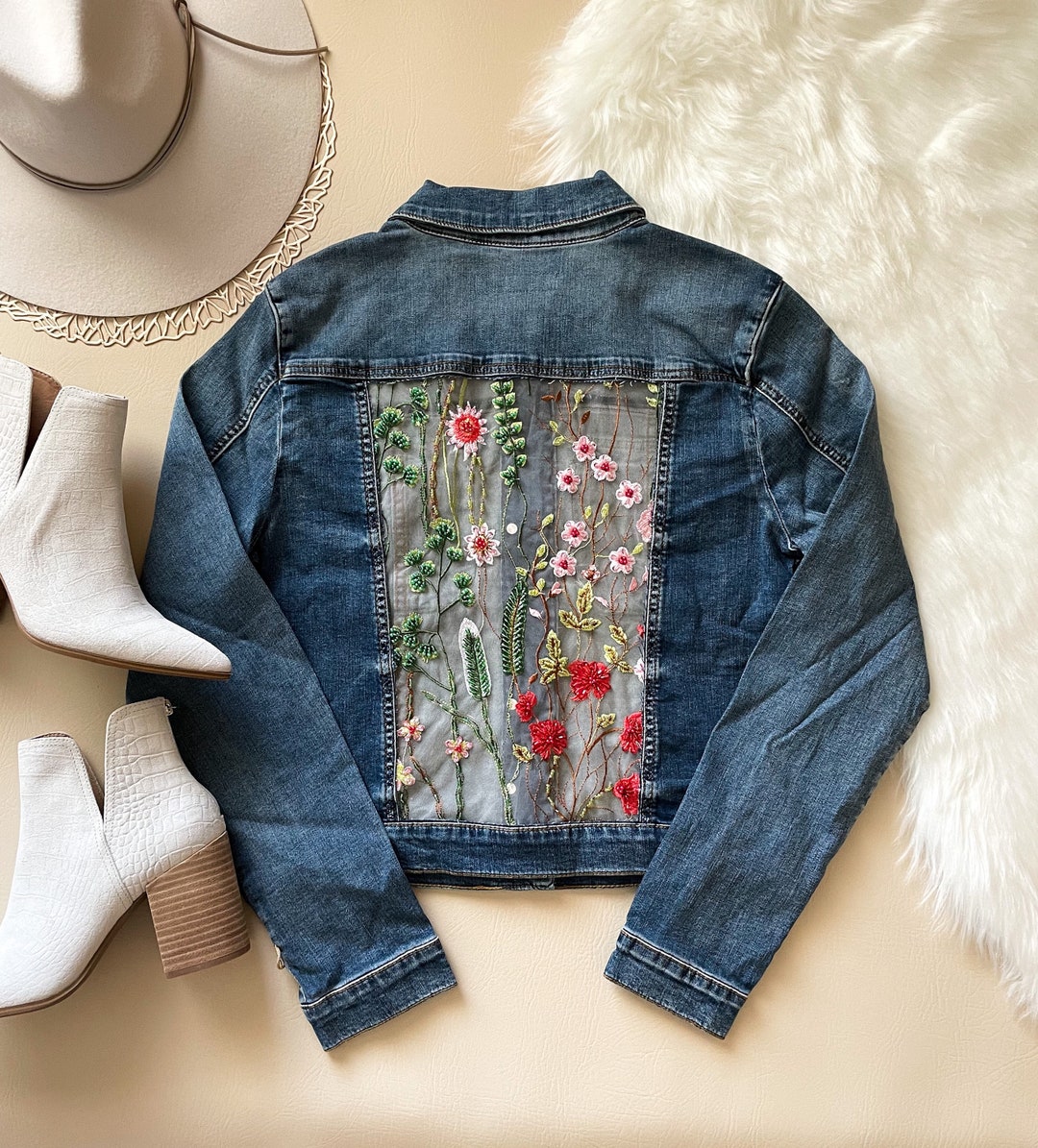 Bride Jean Jacket Boho Wedding Jean and Lace Jacket for Brides ...