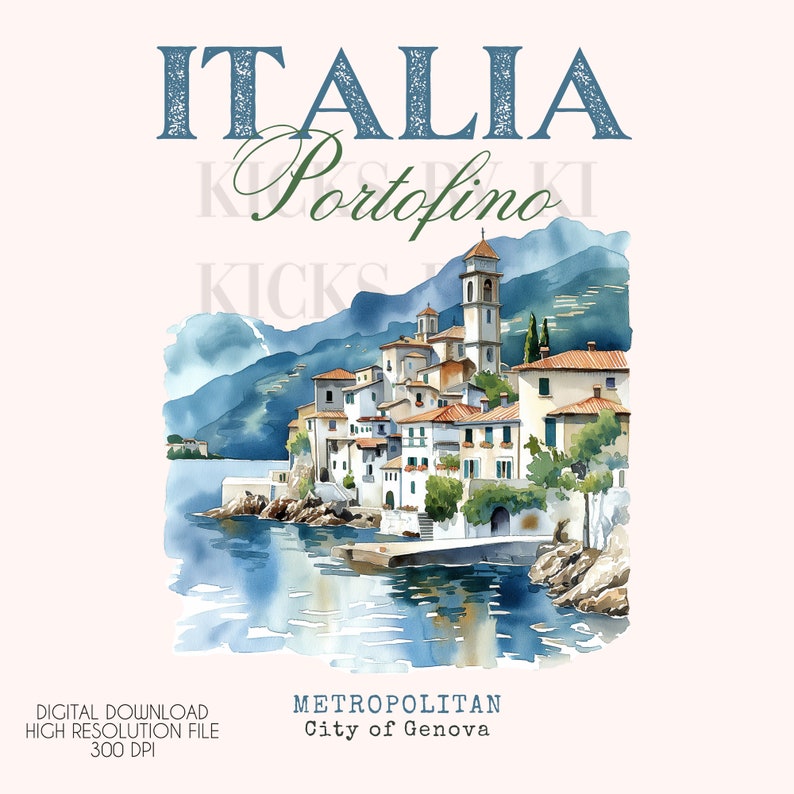 Portofino Italy Destination Graphics PNG Sublimation File - Etsy