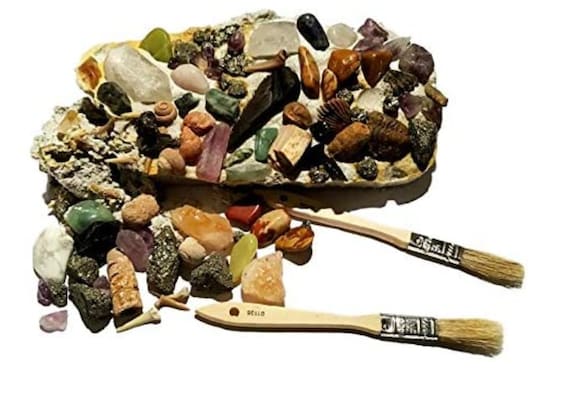 Mega Gemstone & Fossil Dig Dino Dig Excavation Kit 50 Real | Etsy