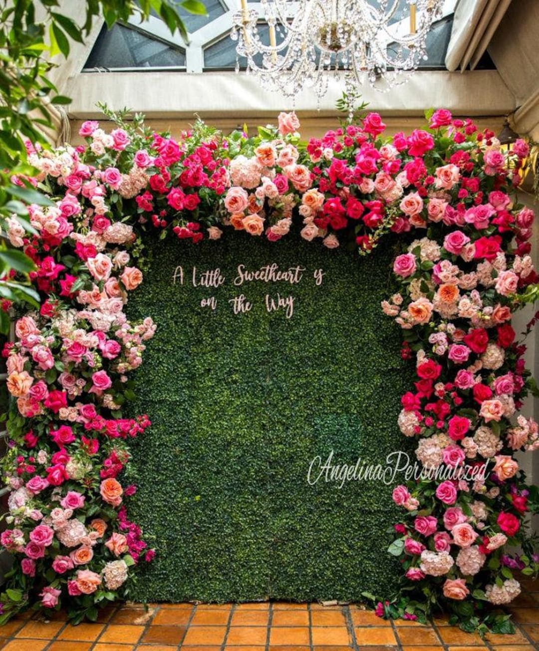 Hot Pink Flower Wall Backdrop: Sweetheart Baby Shower Decor - Etsy
