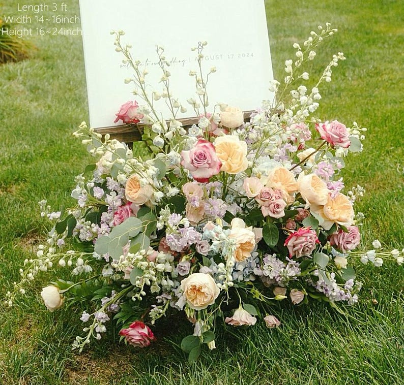 Cross Arch Wedding Flower Arrangement: Greenery & White Aisle Decor - Etsy