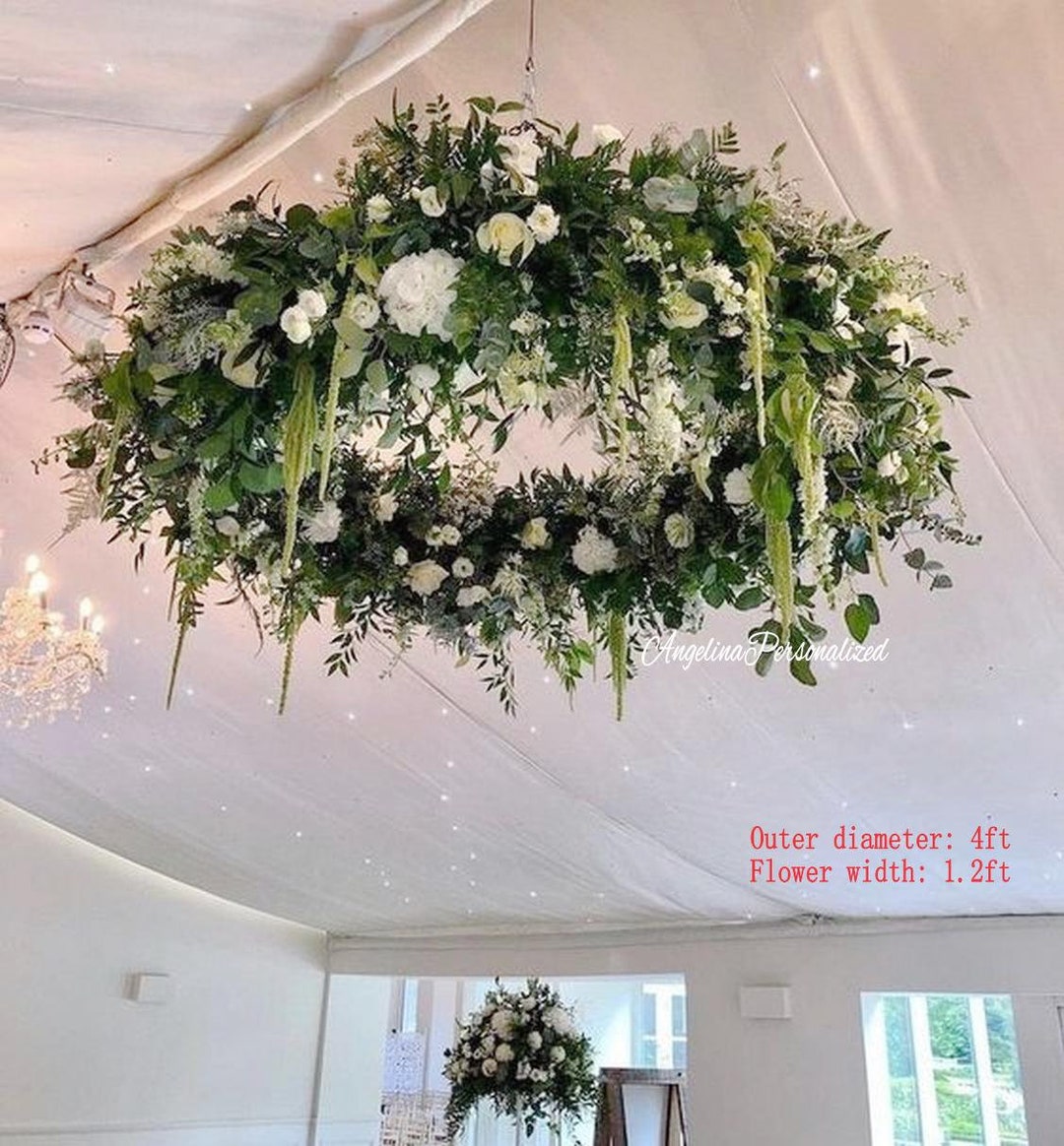 Luxury Floral Ceiling Decor: Wedding Reception Greenery Flower ...