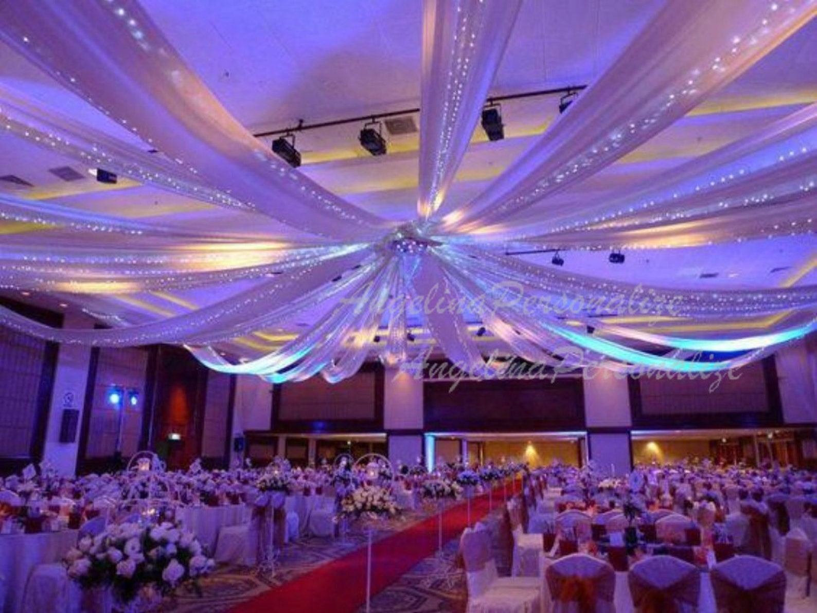 Custom Canopy White Tulle Ceiling Drapery Ivory Chiffon - Etsy