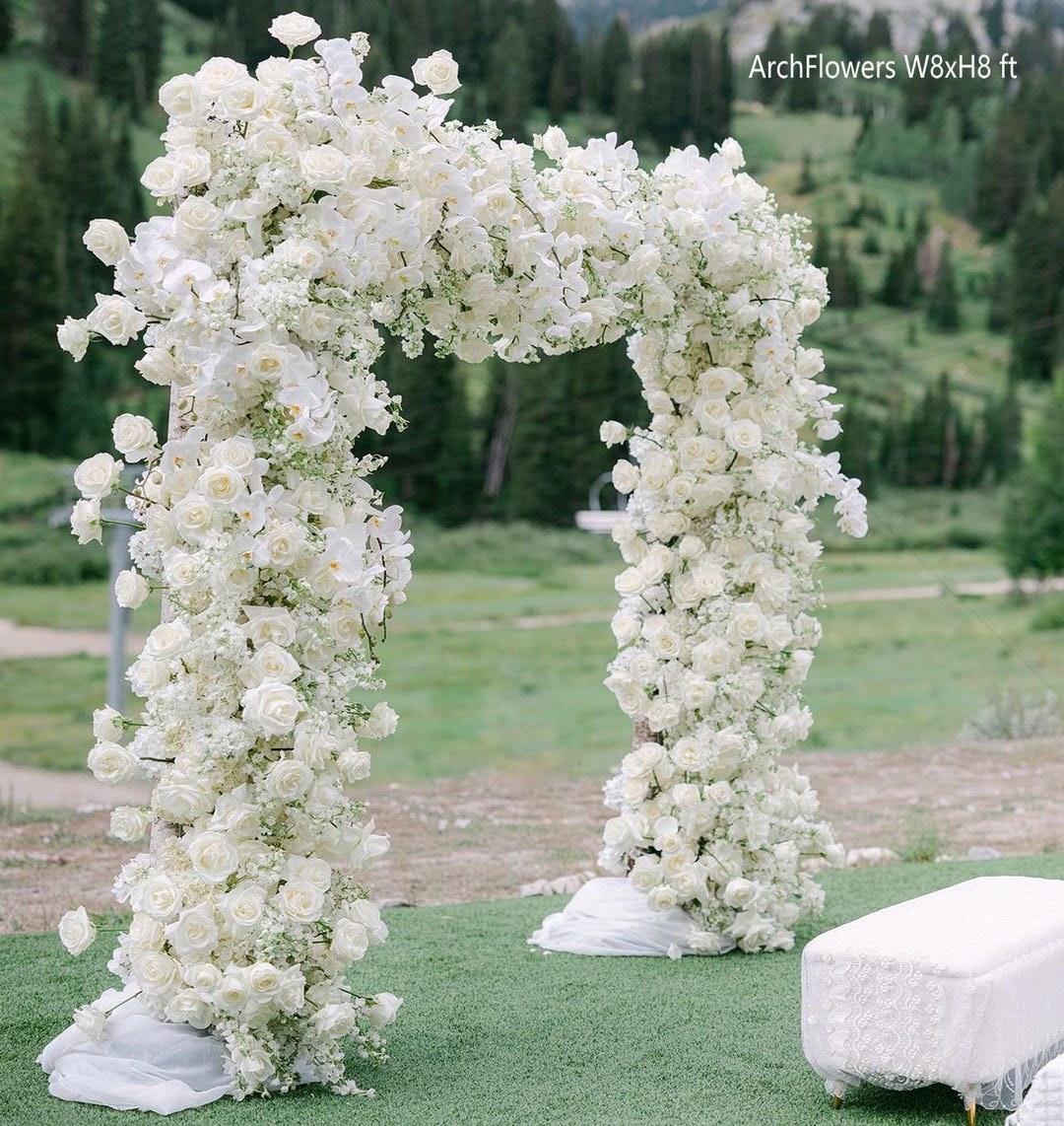 Wedding Arch Flowers: Artificial Rose & Cherry Blossom Ceremony Decor ...