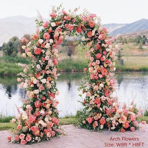 Passionate Red Rose Wedding Idear Floral Entrance Arch With Kissing Red ...