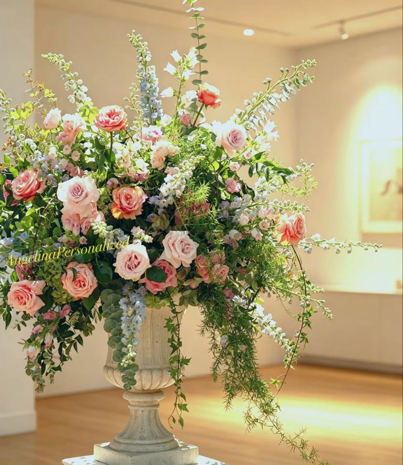 Wedding Centerpieces, Altar Flowers, Welcome Sign Flowers, Pale Pink ...