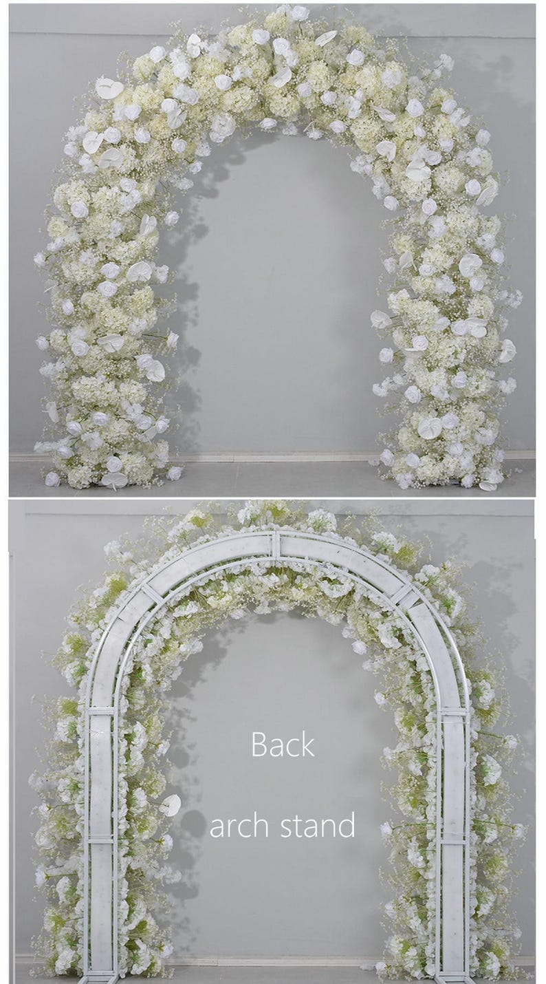 U Shape Arch Flowers Royal Blue Sky Blue and White Rose Hydrangea ...