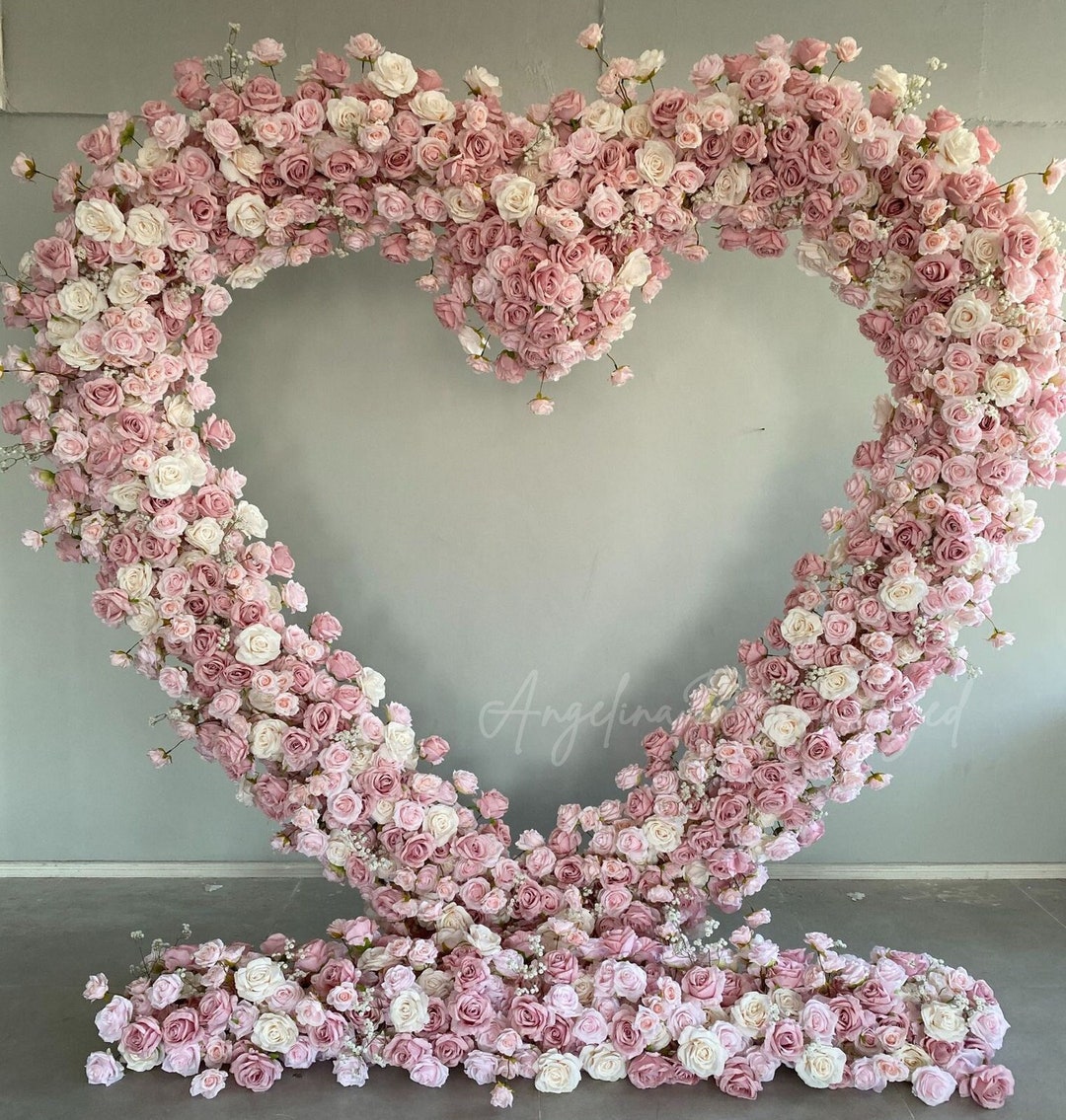 Blush Rose, Pale Pink Arch Flower Arrangements, Dusty Rose Wedding ...