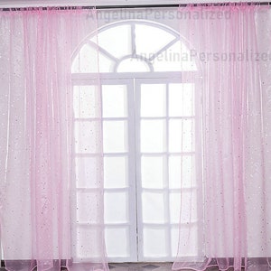 Sapphire Blue Star Chiffon Curtains Rod Pocket Drapes Window Treatmets ...