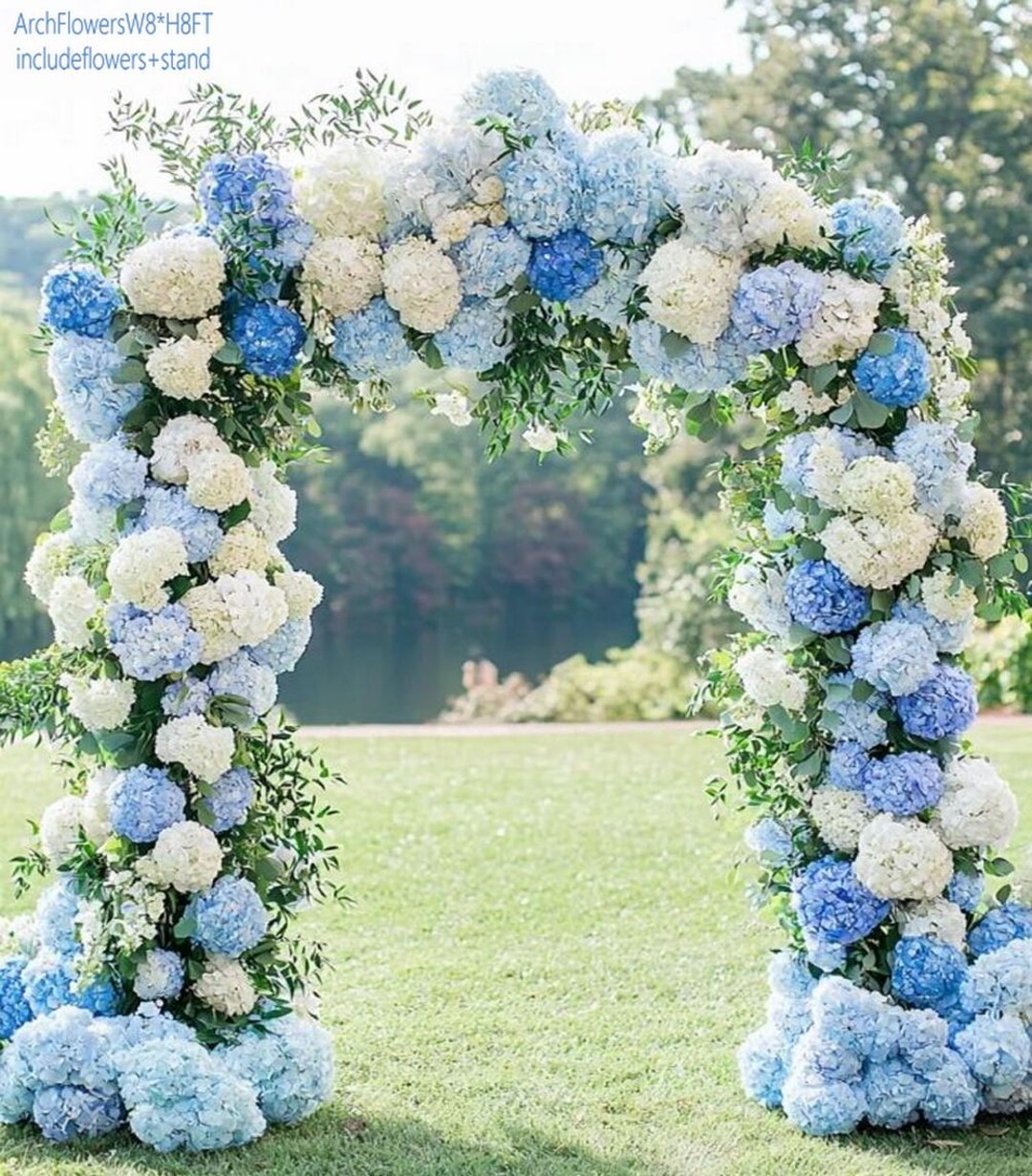 Blue & White Hydrangea Arch Flowers: Wedding Backdrop, Party Decor - Etsy