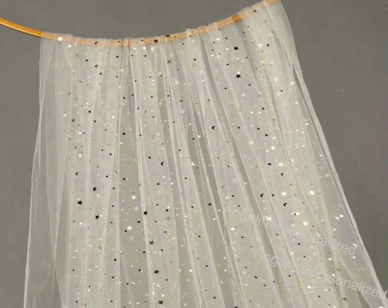 Baby Pink Moon & Star Tulle Fabric for Wedding Dressveil - Etsy