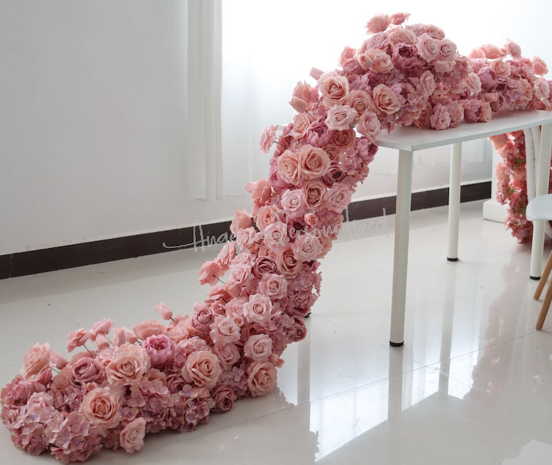 Blush Rose Wedding Flower Garland: Archway Table Runner - Etsy