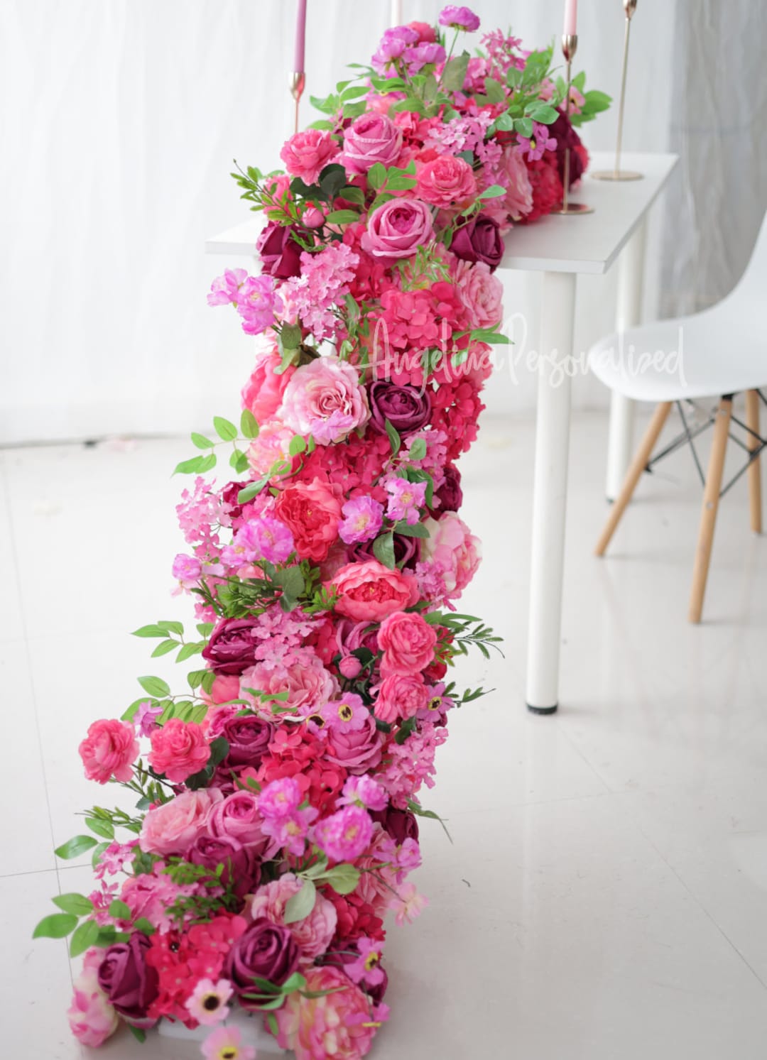 Hot Pink Garland, Fuchsia Pink Garland, Pink Silk Flower Garland ...