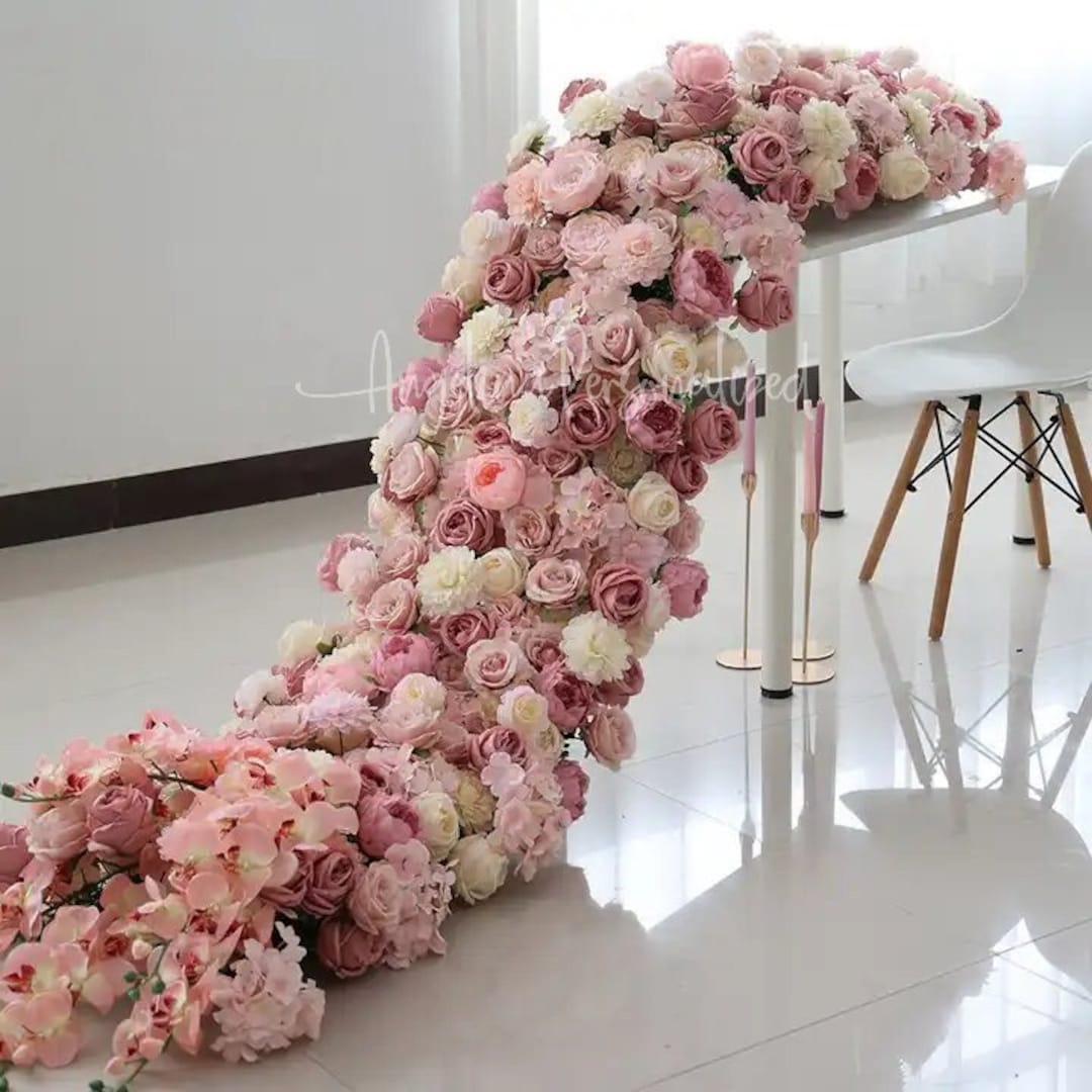 Dusty Pink Faux Real Touch Tan Beige Garden Roses, Artificial Florals ...