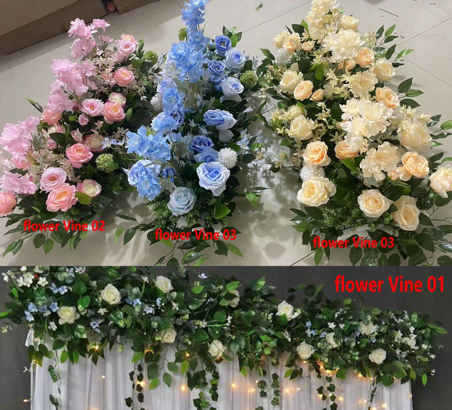 White Tulle Backdrop Sets Come with Big Flower Vine and String | Etsy