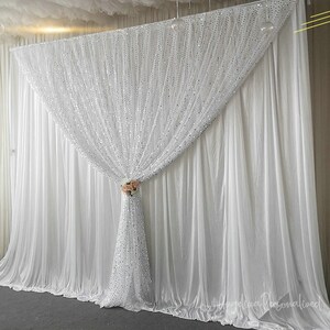 Custom Size Chiffon Backdrop for Bridal Shower Photography Moon & Star ...