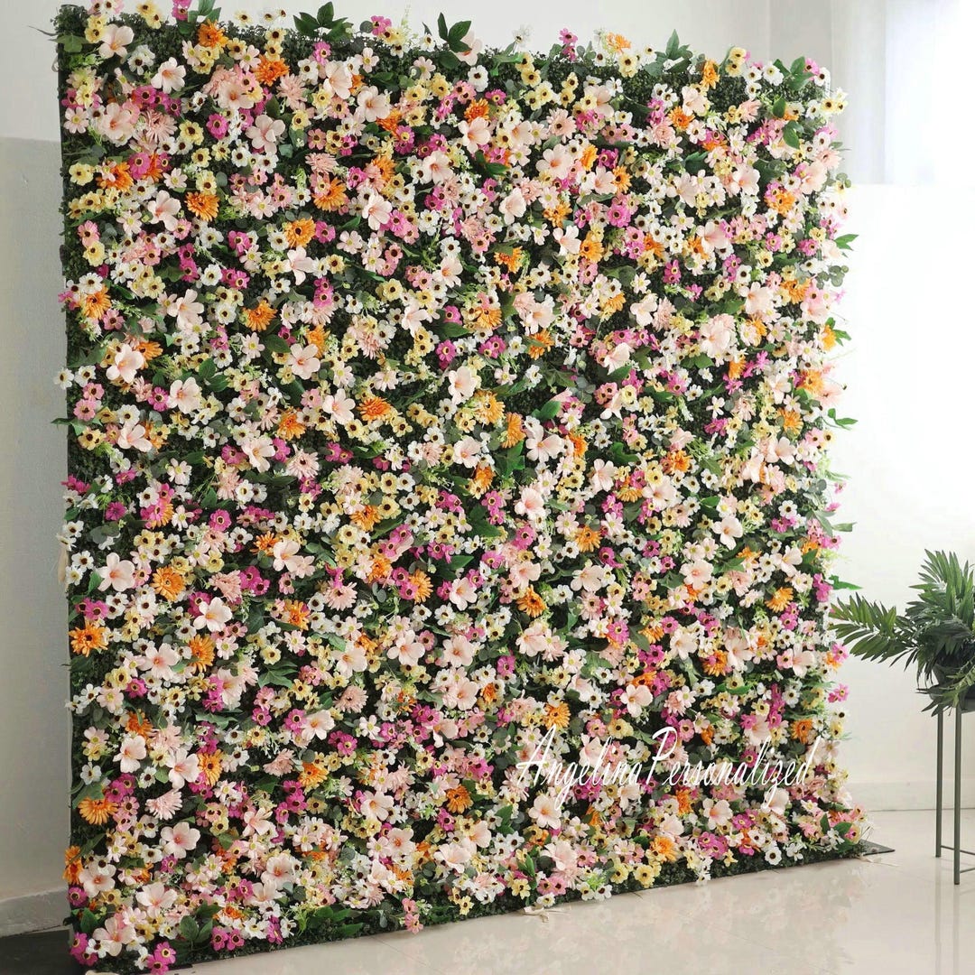 Wildflower 5D Plants Wall Artificial Sunflower Daisy Poppy Flower Wall ...
