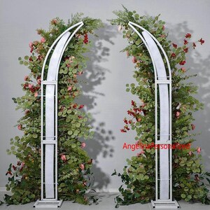 Wedding Arbor Artificial Pale Pink Flowers and Green Plants Archway ...