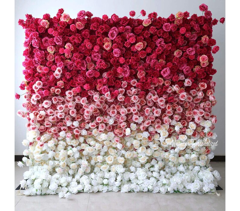 Burgundy Pink Rose Flower Wall Backdrop: Wedding Party Decor - Etsy