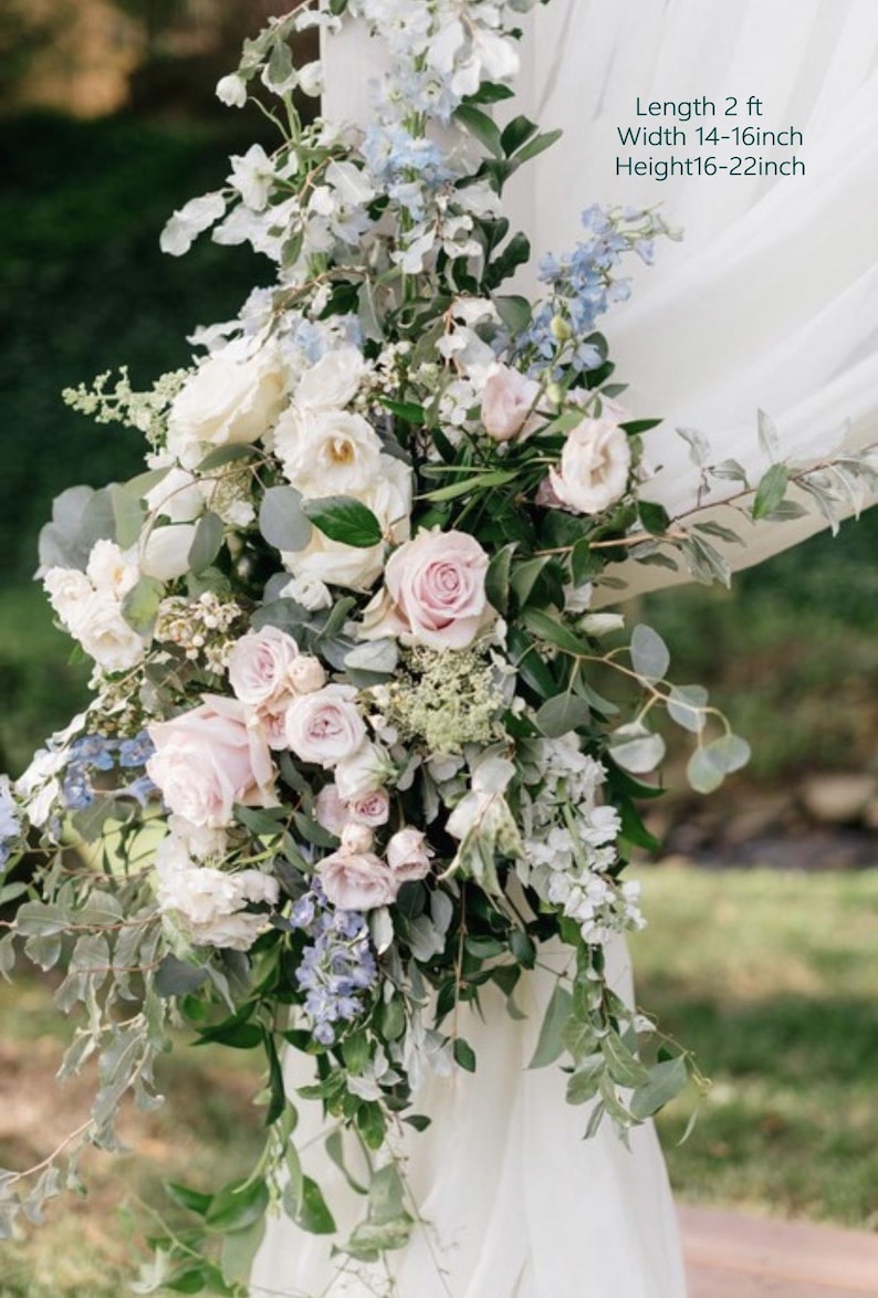 Pink Rose & Baby's Breath Floral Arrangement: Wedding, Shower Decor - Etsy