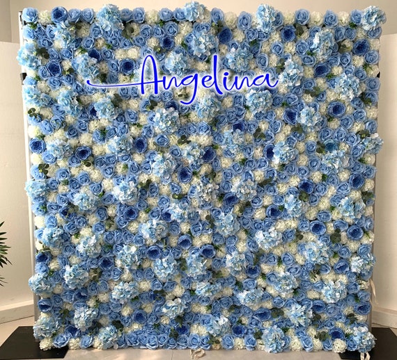 Dusty Blue Rose Flower Wall 3D Artificial Flower Panel Home - Etsy