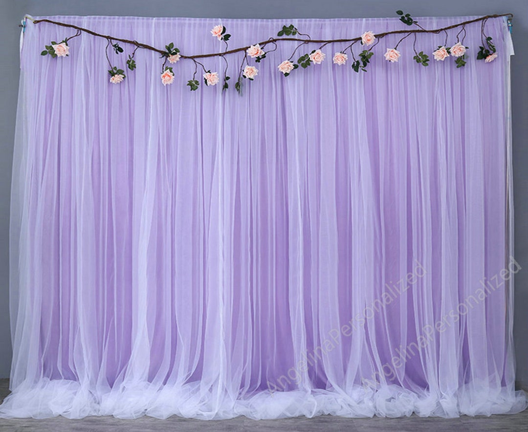 Custom Size Baby Purple Chiffon Backdrop for Bridal Shower Photography ...